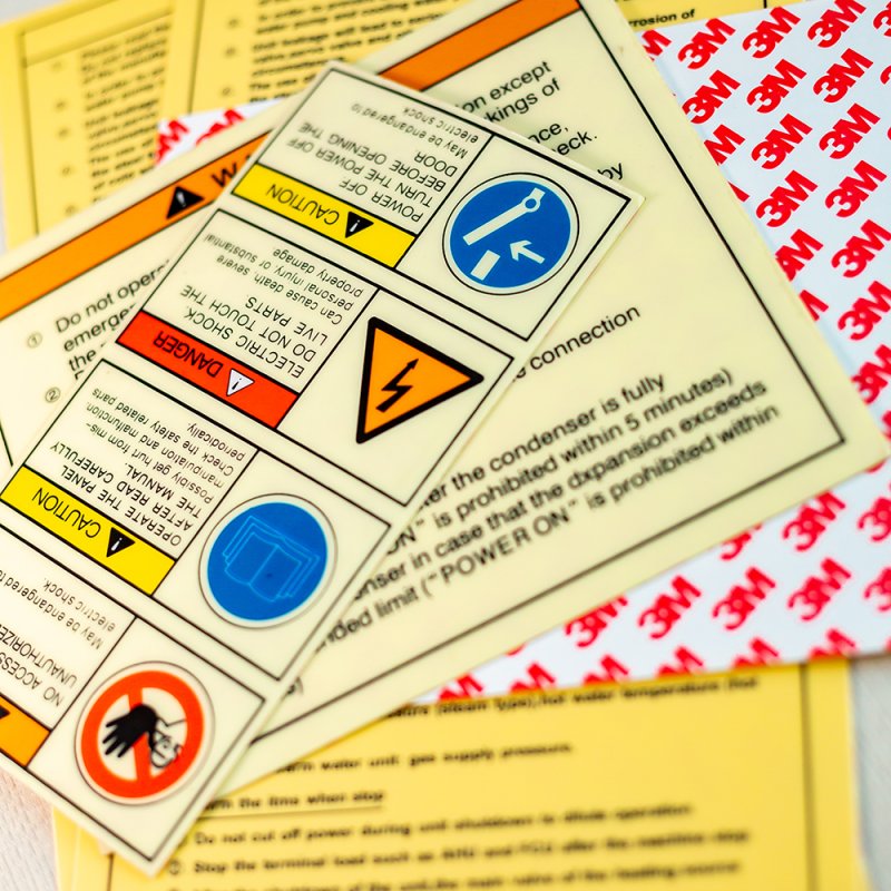 Warning label plastic safety sticker|custom warning label sticker