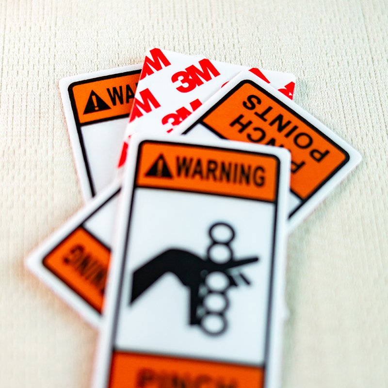 Industrial strength sticker|custom printed plastic vinyl PVC warning ...