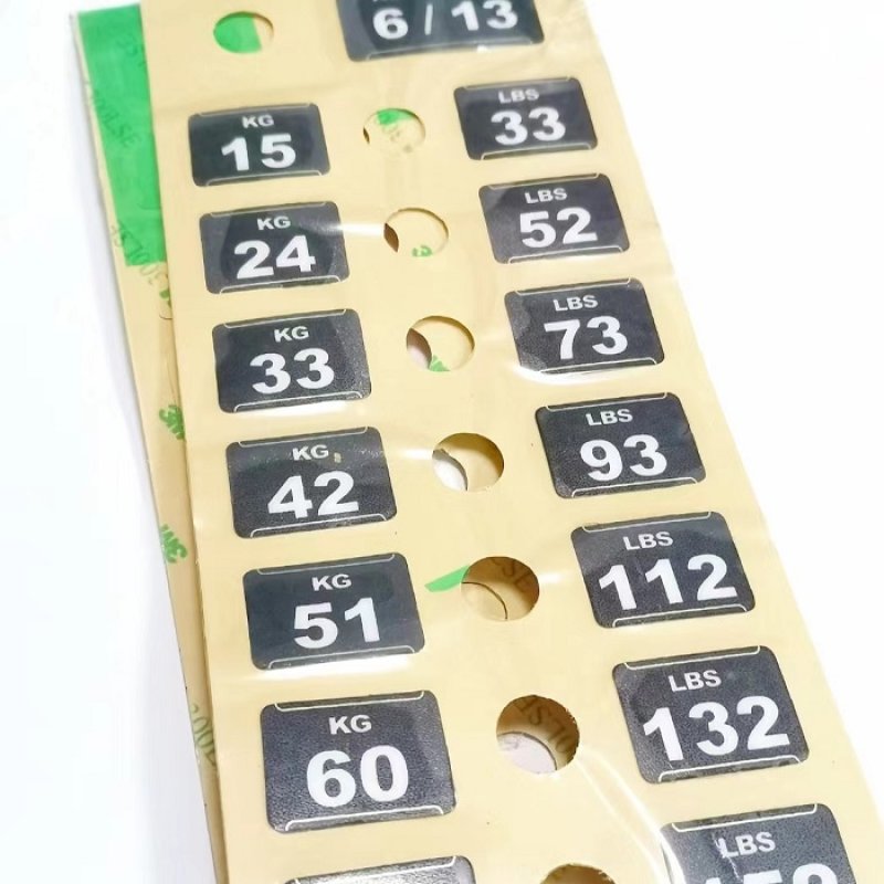 Custom waterproof frosted plastic PVC PP gym equipment sticker/stack ...