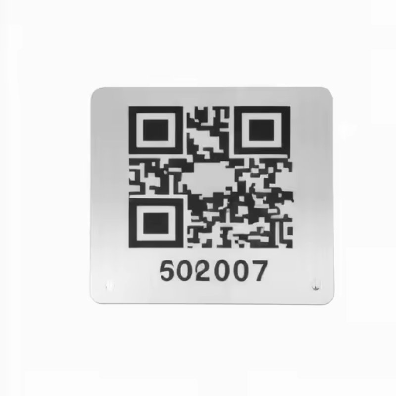 Custom Metal Black QR Number Sticker Laser Engraved Unique QR Code ...